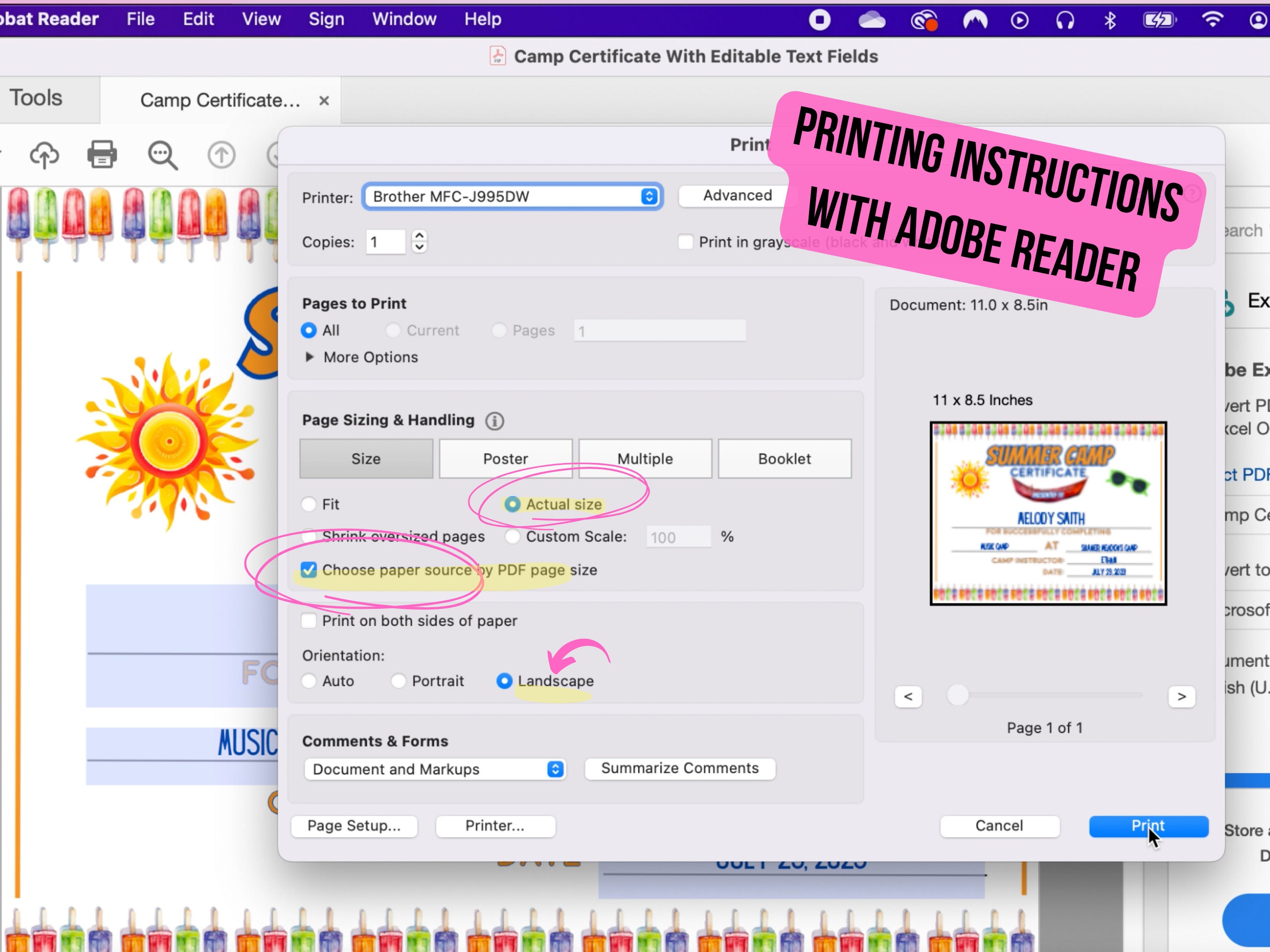 Printable Personalized Award, Kids Editable Certificate, Editable Class ...