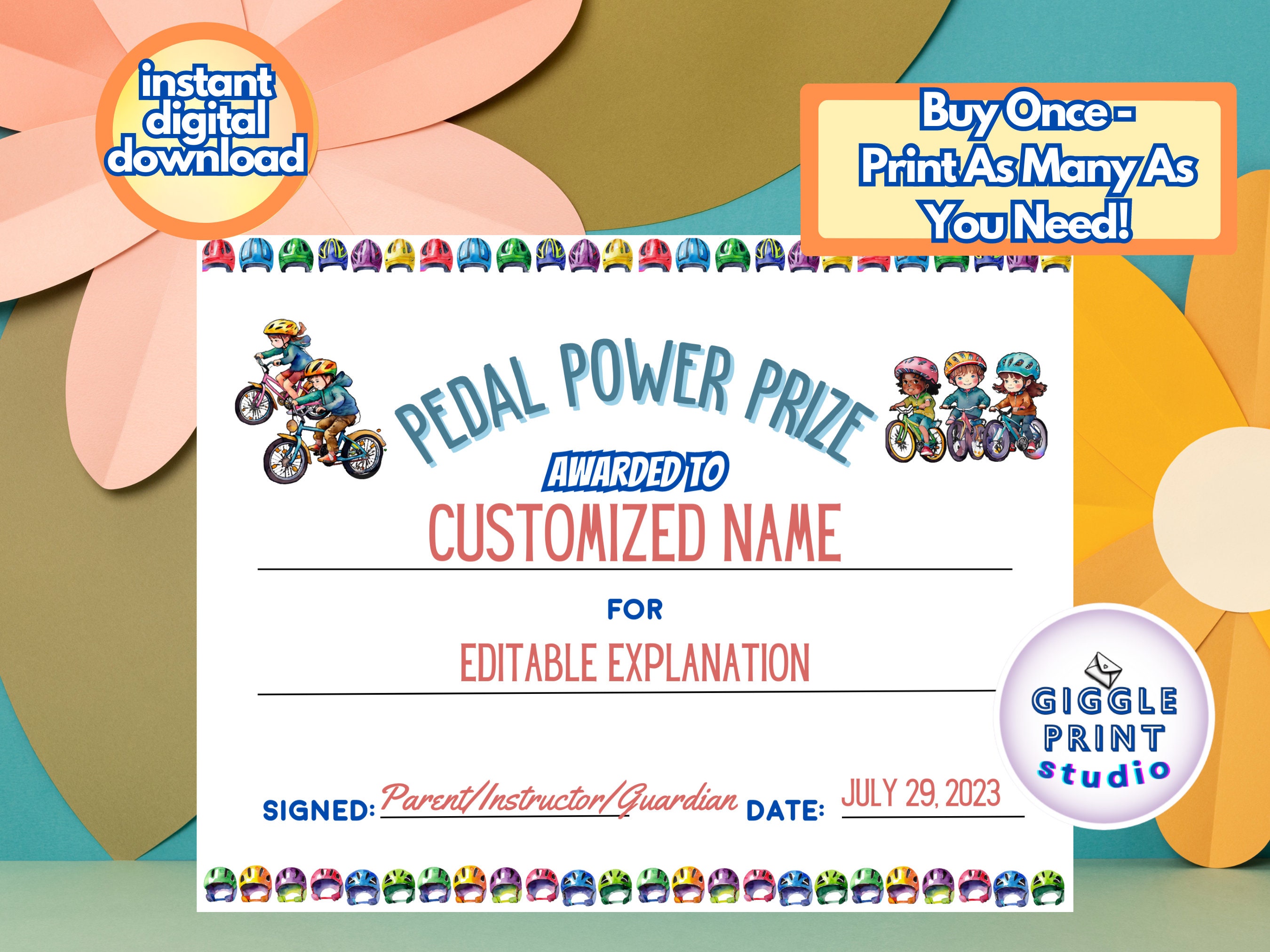 Editable Kids Achievement Certificate, Printable Award Certificate ...