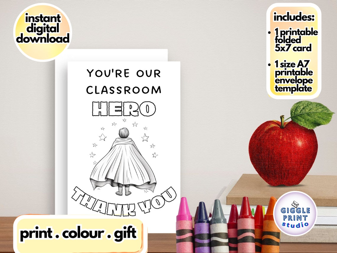 DIY Teacher Appreciation Card | Last Minute Teacher Thank You Card ...