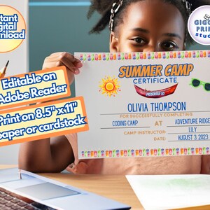 Printable Personalized Award, Kids Editable Certificate, Editable Class ...