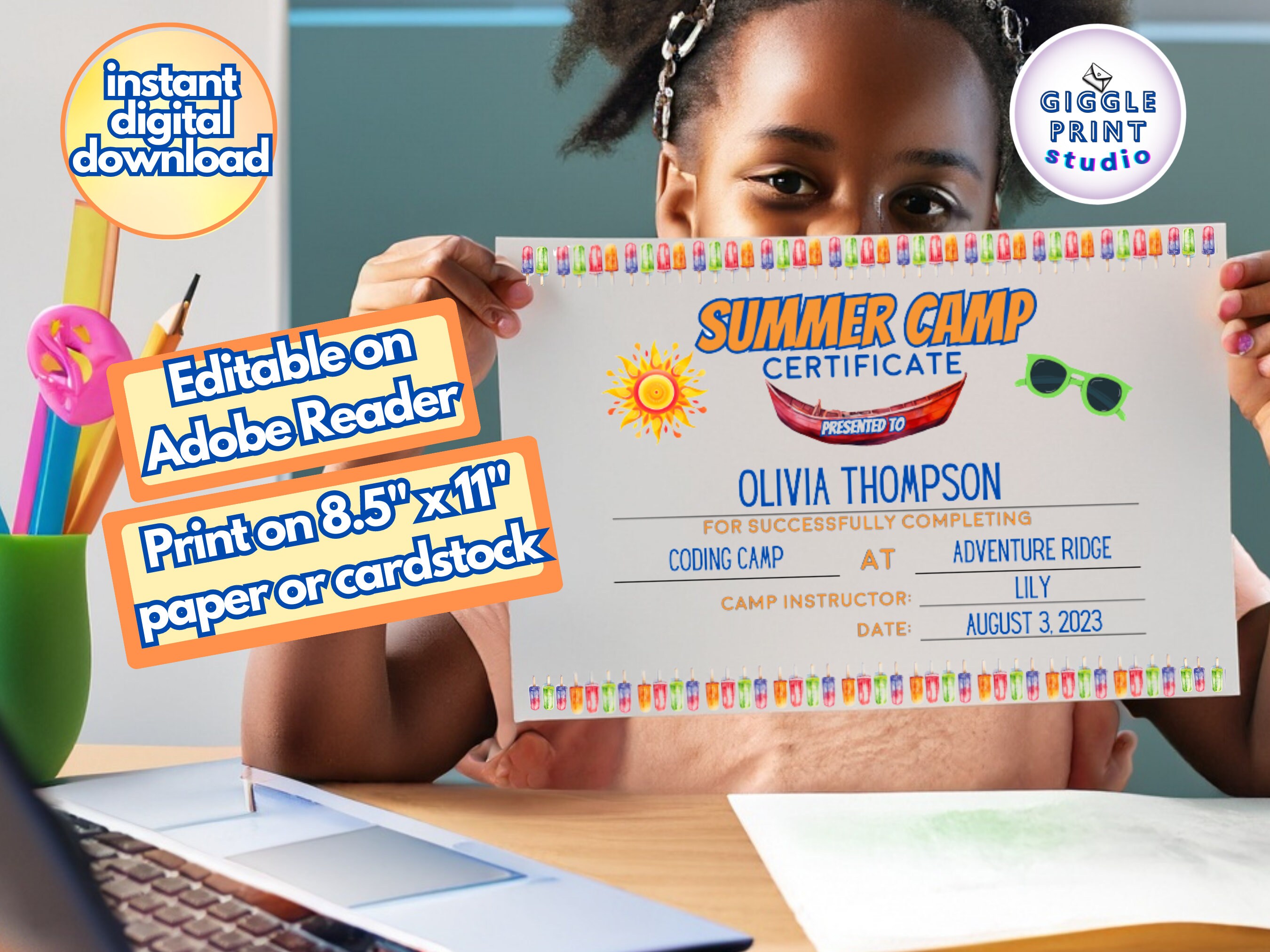 Printable Personalized Award, Kids Editable Certificate, Editable Class ...