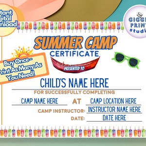 Printable Personalized Award, Kids Editable Certificate, Editable Class ...