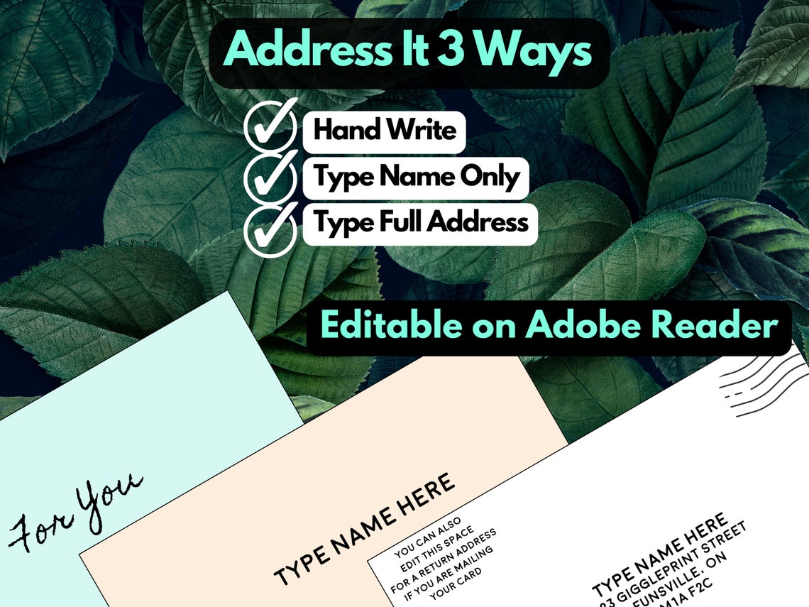 Editable Envelope Template | Custom Envelope Template | Printable 4x6 ...