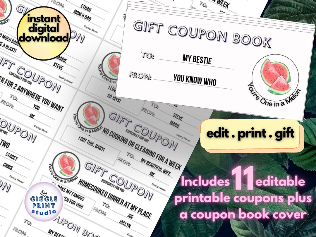 Editable Coupon Template | Personalized Gift Coupon | Editable Gift ...