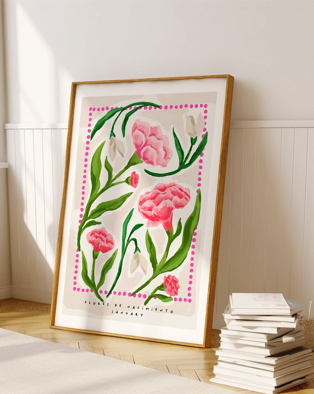 January Birth Month Flower Print- Aesthetic Unique Decor. Carnations ...