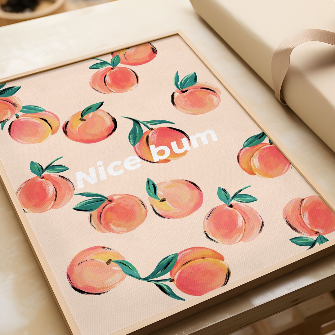 Cheeky Peach, Body Positivity Art Print Playful Peaches With a Nice Bum ...