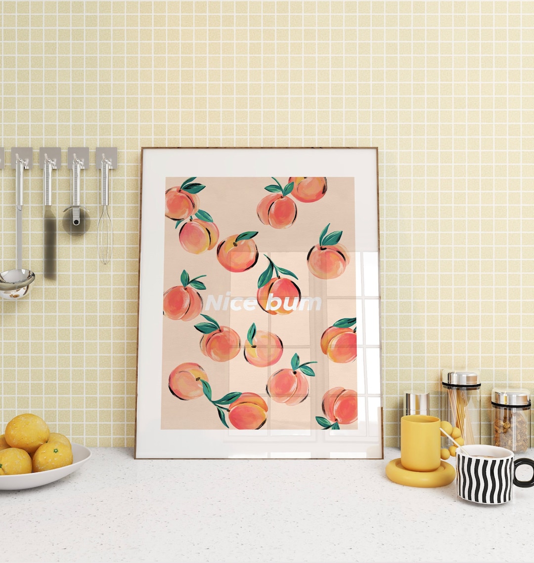Cheeky Peach, Body Positivity Art Print - Playful Peaches With a Nice ...
