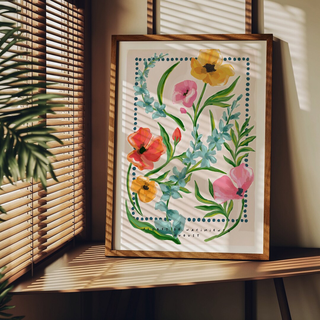 August Birth Month Flower Art Print- Aesthetic Unique Decor. Gladiolus ...