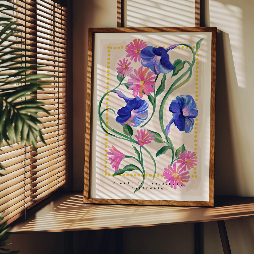 September Birth Month Flower Art Print- Aesthetic Unique Decor. Morning ...