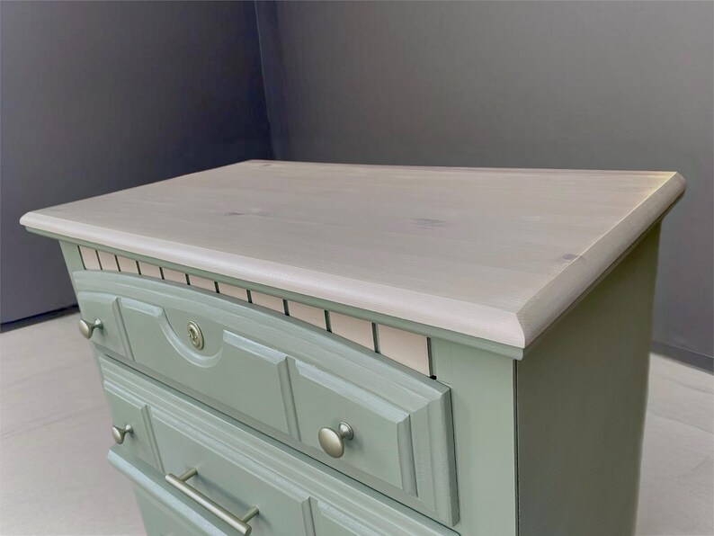Sold~~solid Wood Sage Green Dresser - Etsy