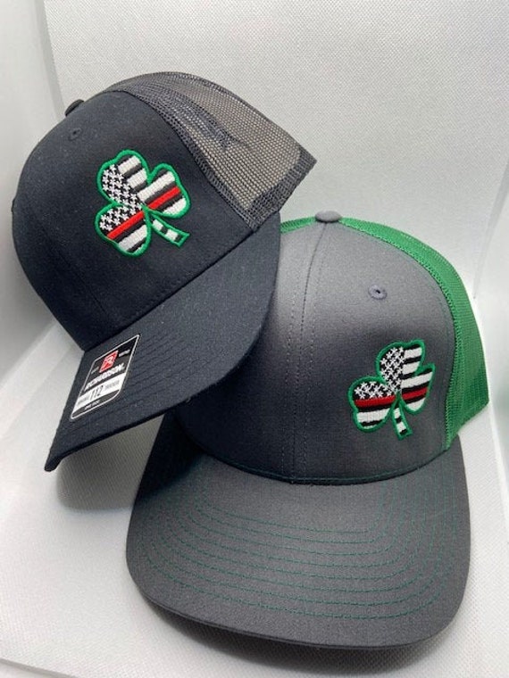 Firefighter Cap Shamrock Clover Redline Flag Richardson | Etsy