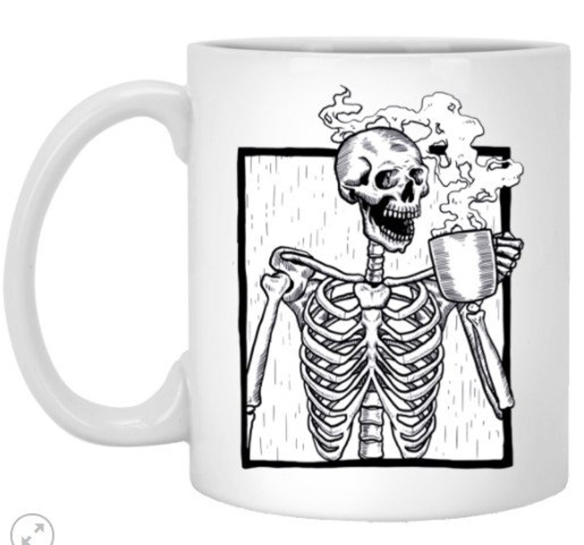Coffee Drinking Skeleton Skull Mug Gift for Mother's Day - Etsy