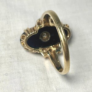 Antique 1910s 20s Ring Diamond Onyx 10K Dason Size 7 1/2 - Etsy