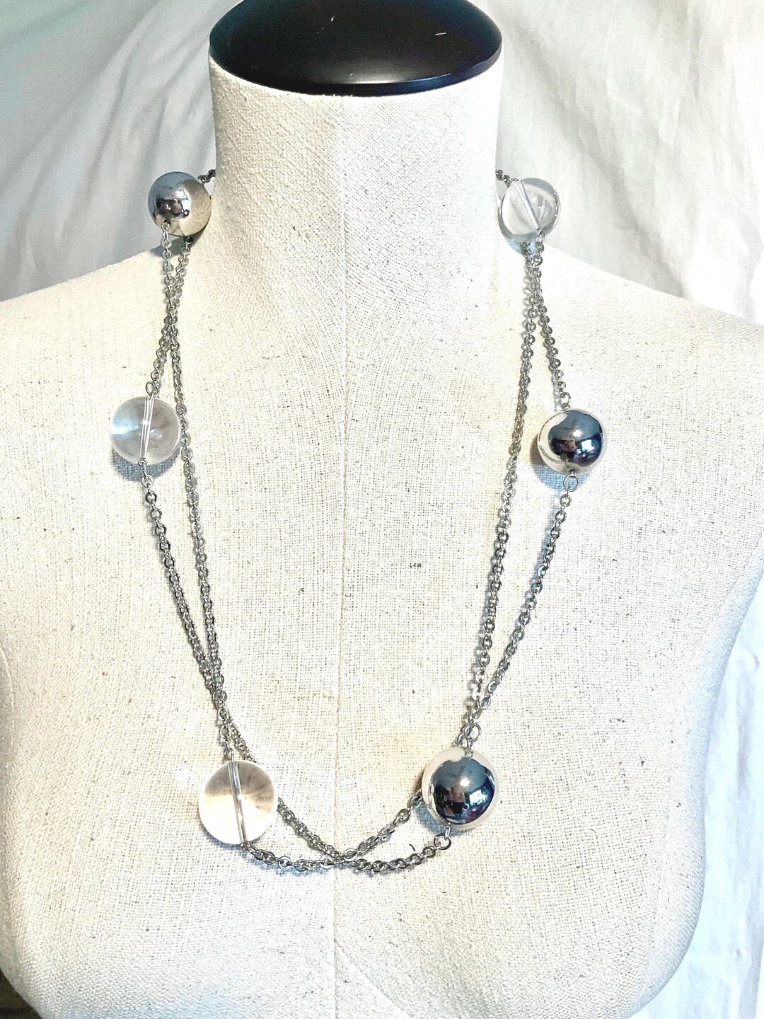 Vintage 60s Necklace Chain With Large Beads 56” - Etsy