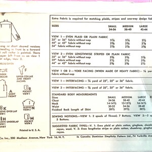 Vintage 50 Simplicity Pattern 1407 Mans Sport Shirt Size L - Etsy