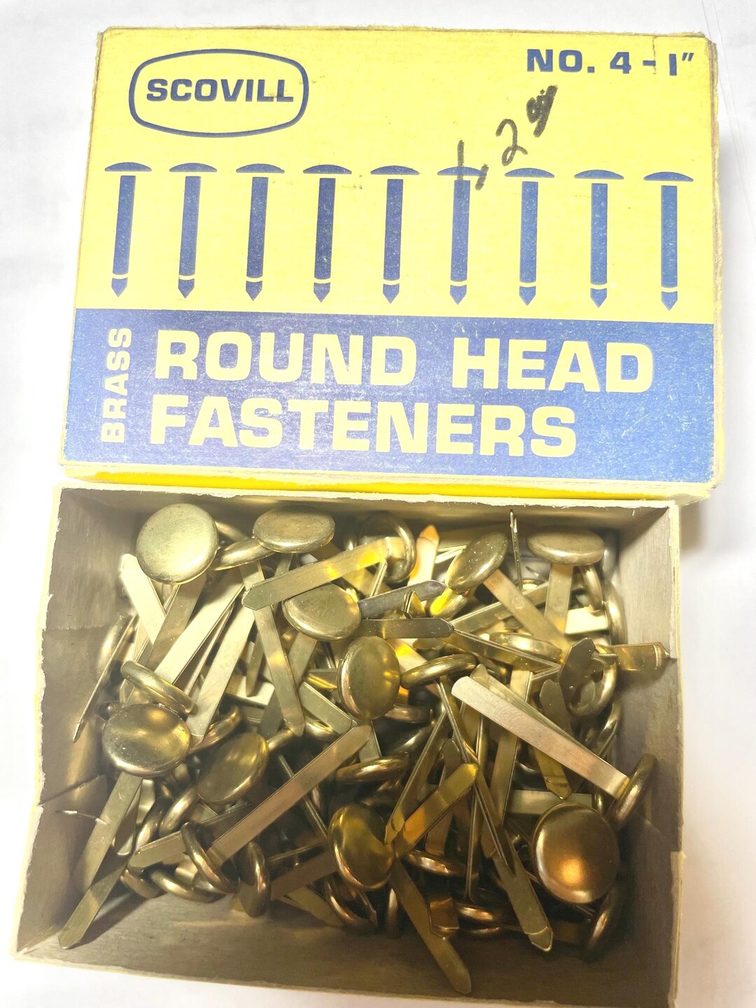 Vintage 60s 70s Scovill Brass Round Head Fasteners - Etsy