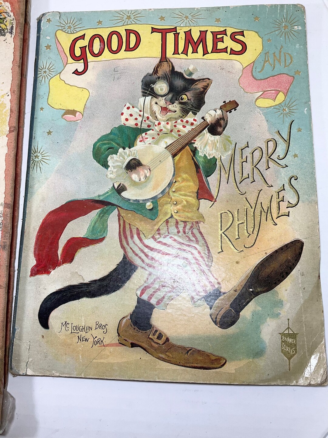 Antique 1880 Rare Victorian Children’s Book Good Times Merry Rhymes ...