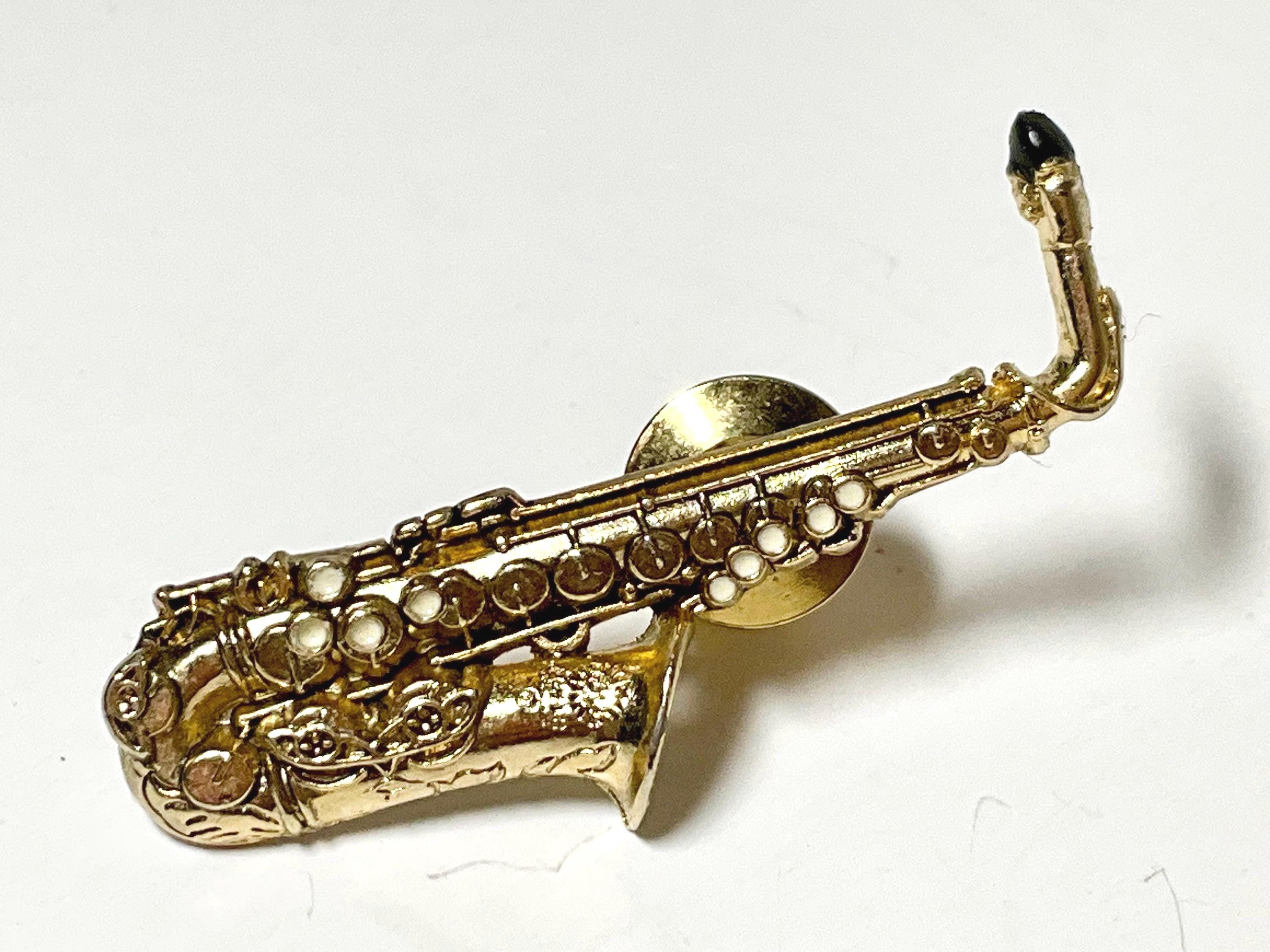 Vintage Saxaphone Tie Tack Future Primitives USA - Etsy
