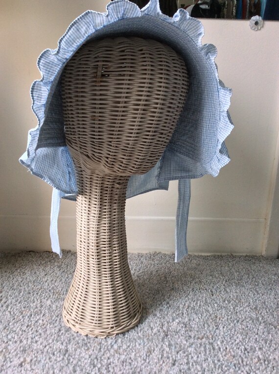 Antique Victorian Prairie Bonnet Cotton Sun Bonnet - Gem