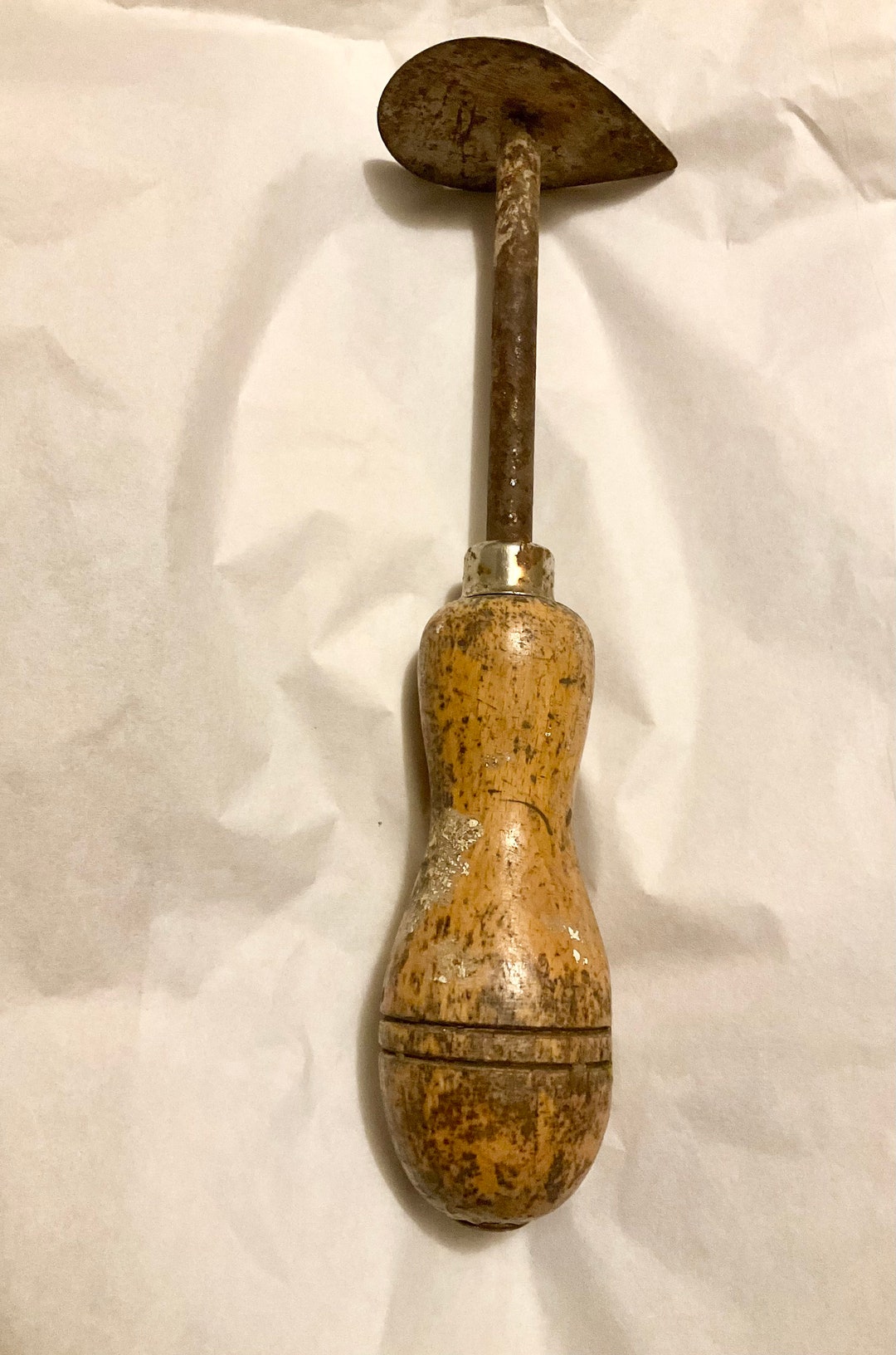 Vintage 40s Plumber Tool Heart Shaped Scraper Wood Handle William ...