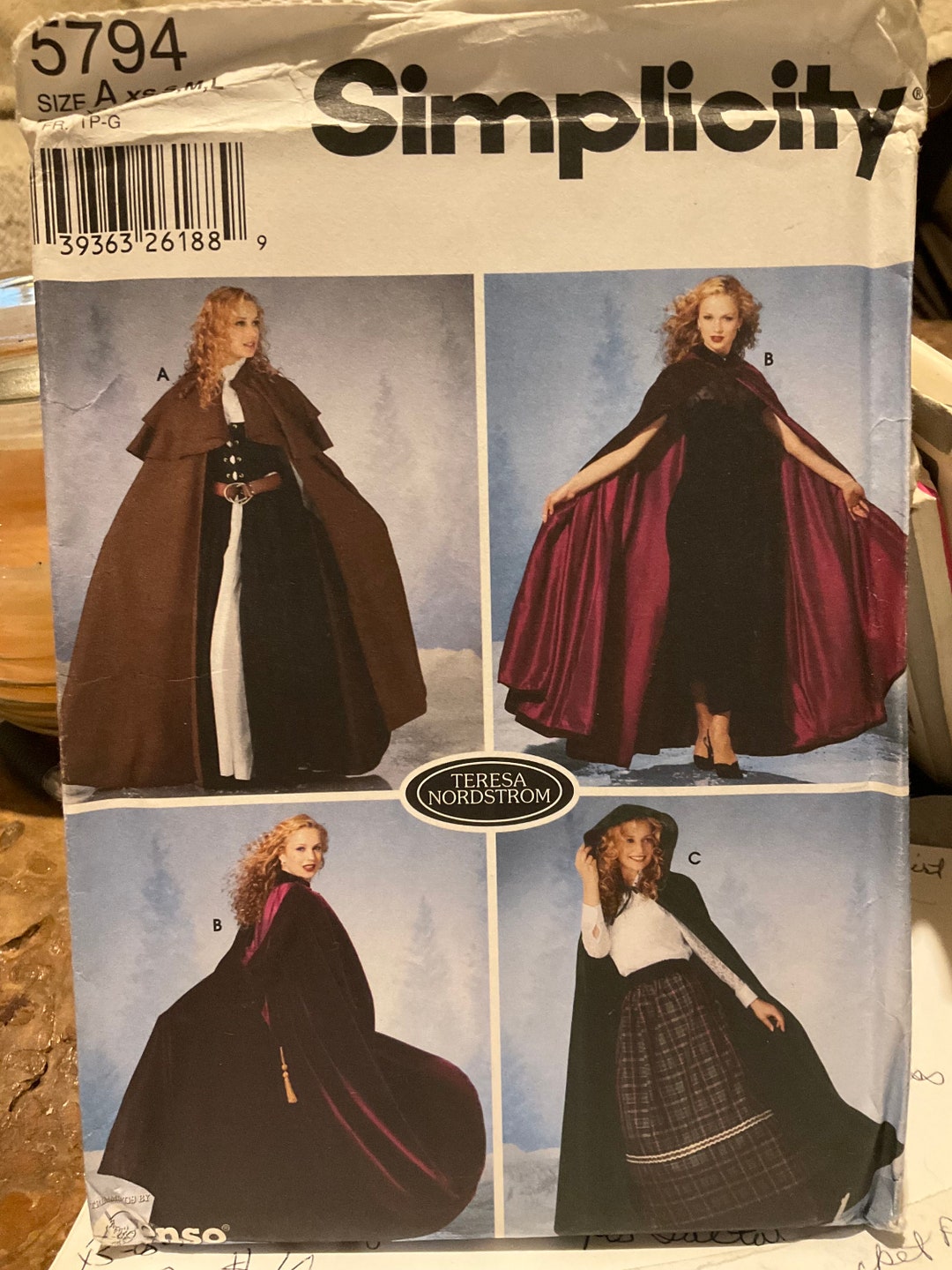 Vintage Simplicity Pattern 5794 Misses Capes Size XS Thru L - Etsy