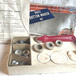 Vintage 40s 50s Button Maker Kit Dritz Economy Model Covered Buttons - Etsy