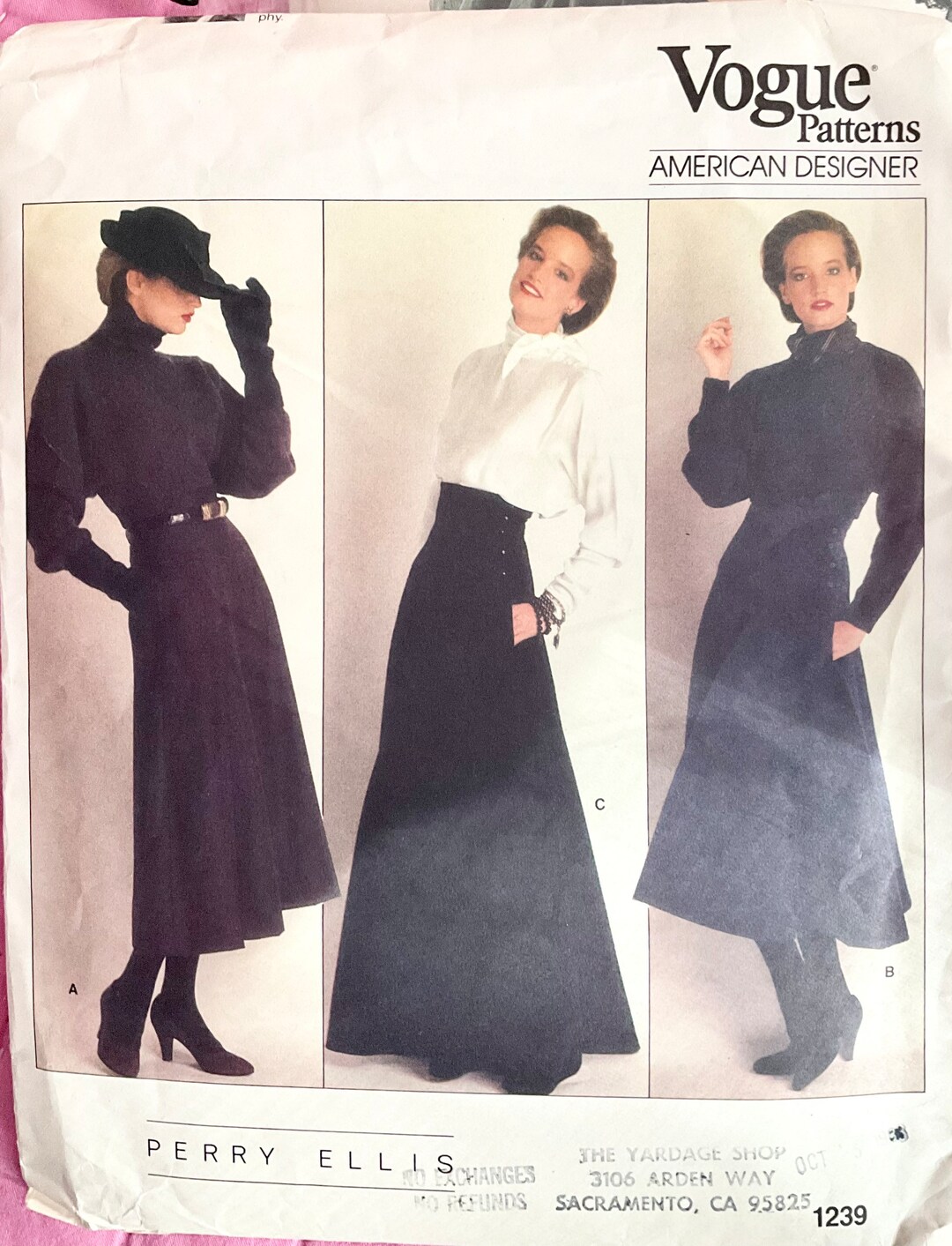Vintage 80s Vogue Pattern 1239 Misses Skirts American Designer Original ...