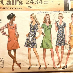 Vintage 70s Mccalls Pattern 2434 Misses Dresses Size 12 - Etsy