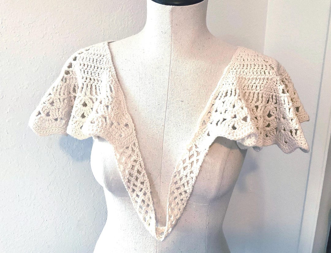 Vintage Crochet Shoulder Cover Ivory Cotton O/S - Etsy