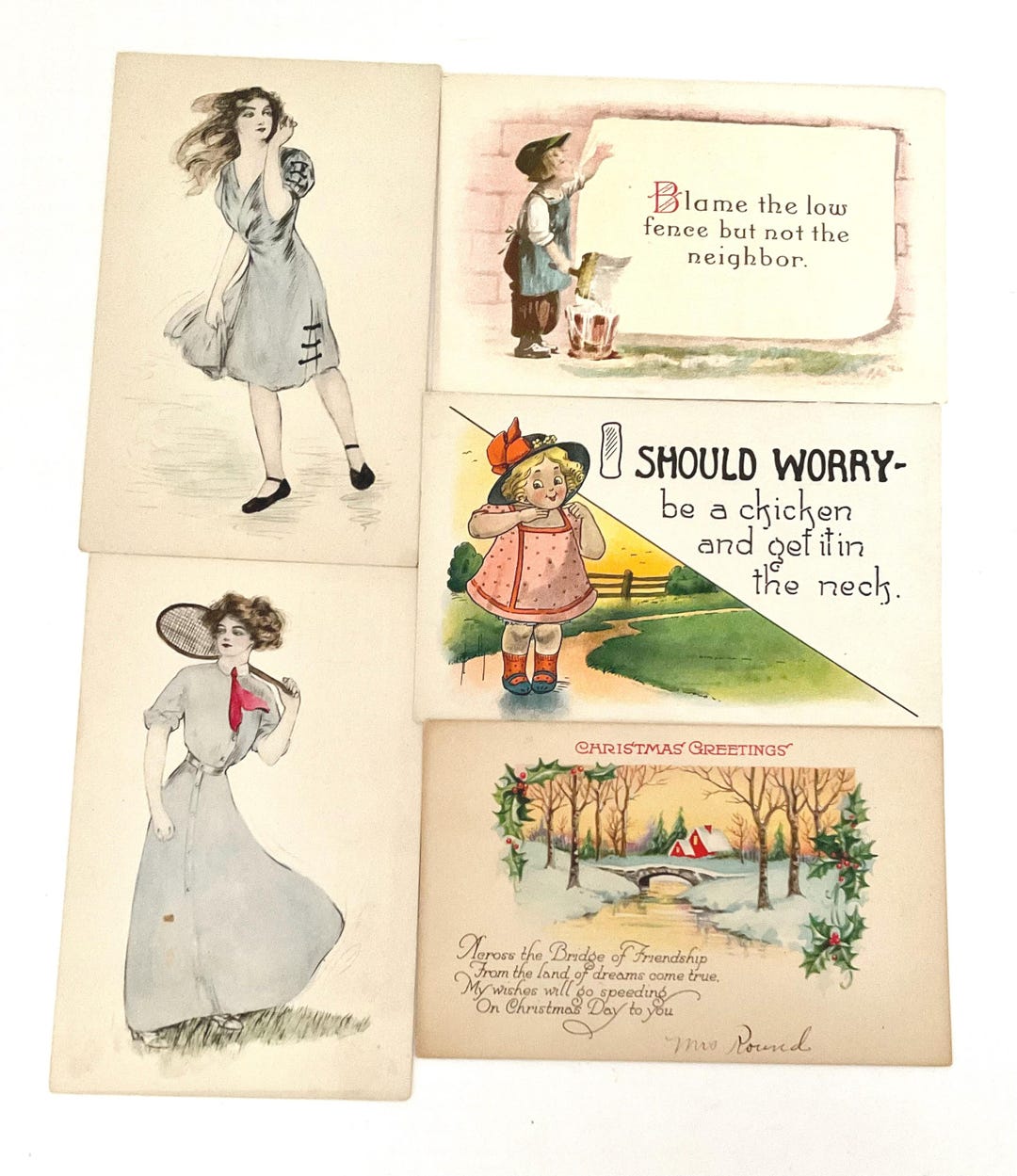 Antique 1900s Edwardian Post Cards 5 Card Collection - Etsy