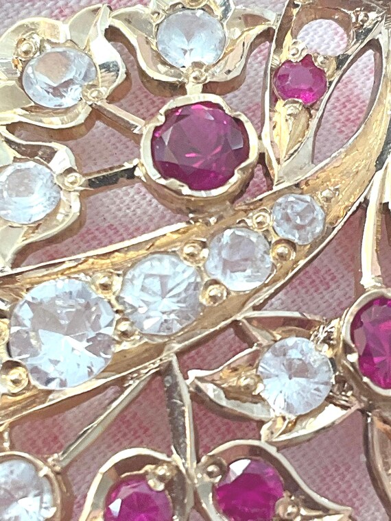 Antique 1800s Pendant 18k Gold Rubies White Sapphires… - Gem