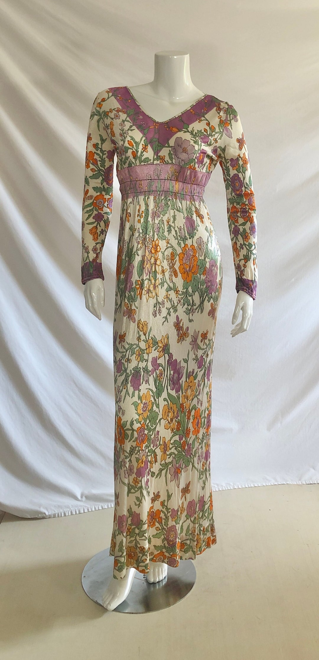 Vintage 60s 70s Groovy Dress Form Fit Ribbed Stretch Acetate Wild ...