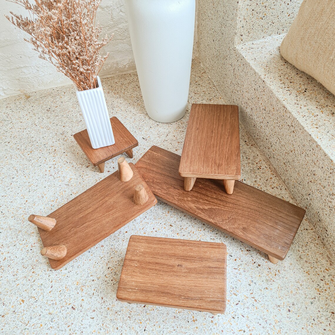 Set of 5 Wooden Table Small Wooden Table Wooden Furniture Small Table ...