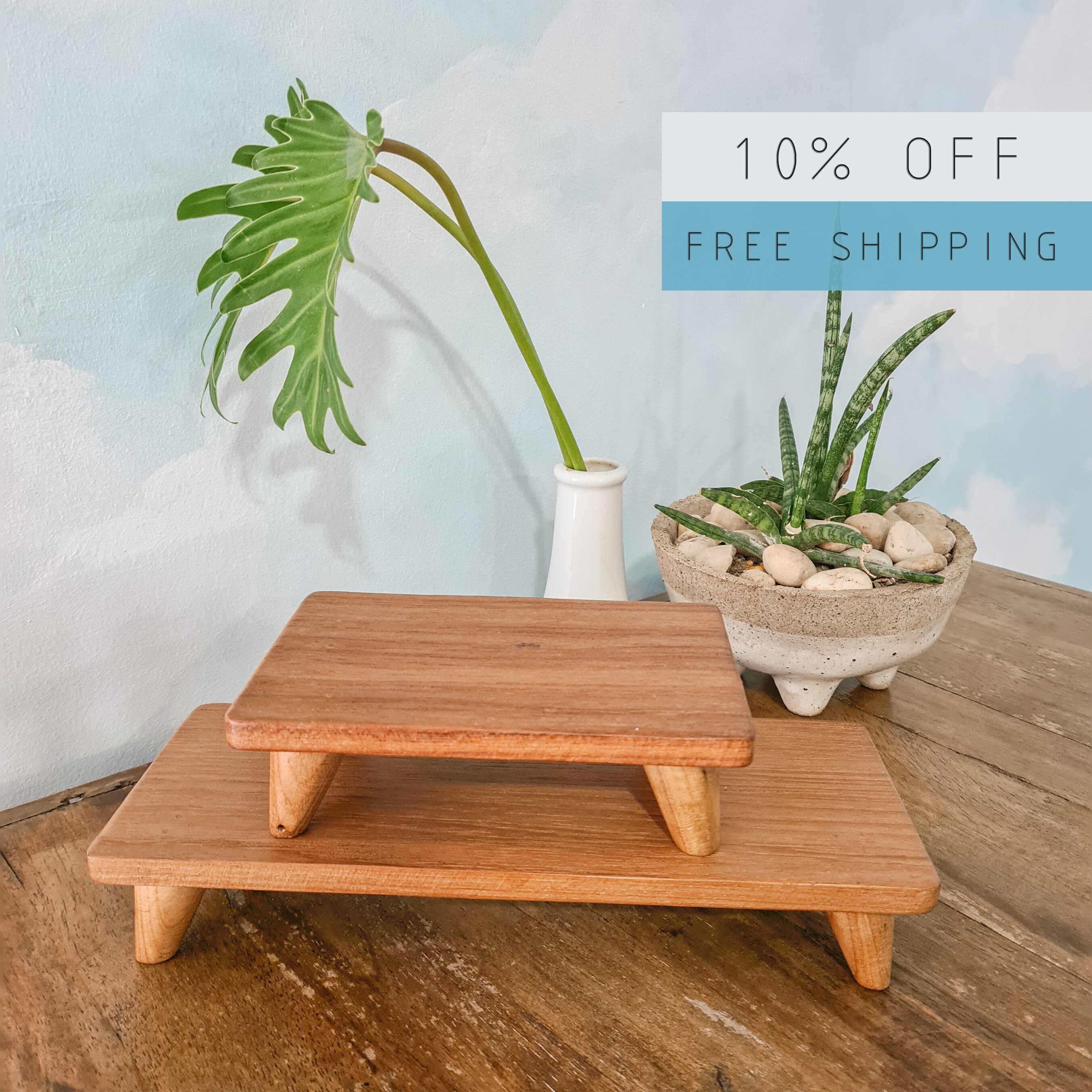 Set of 2 Wooden Table Small Wooden Table Wooden Furniture - Etsy