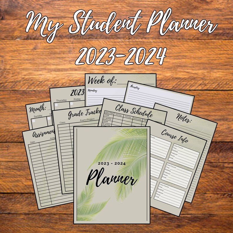 Student Planner 2023-2024 Printable Student Study Guides Student ...