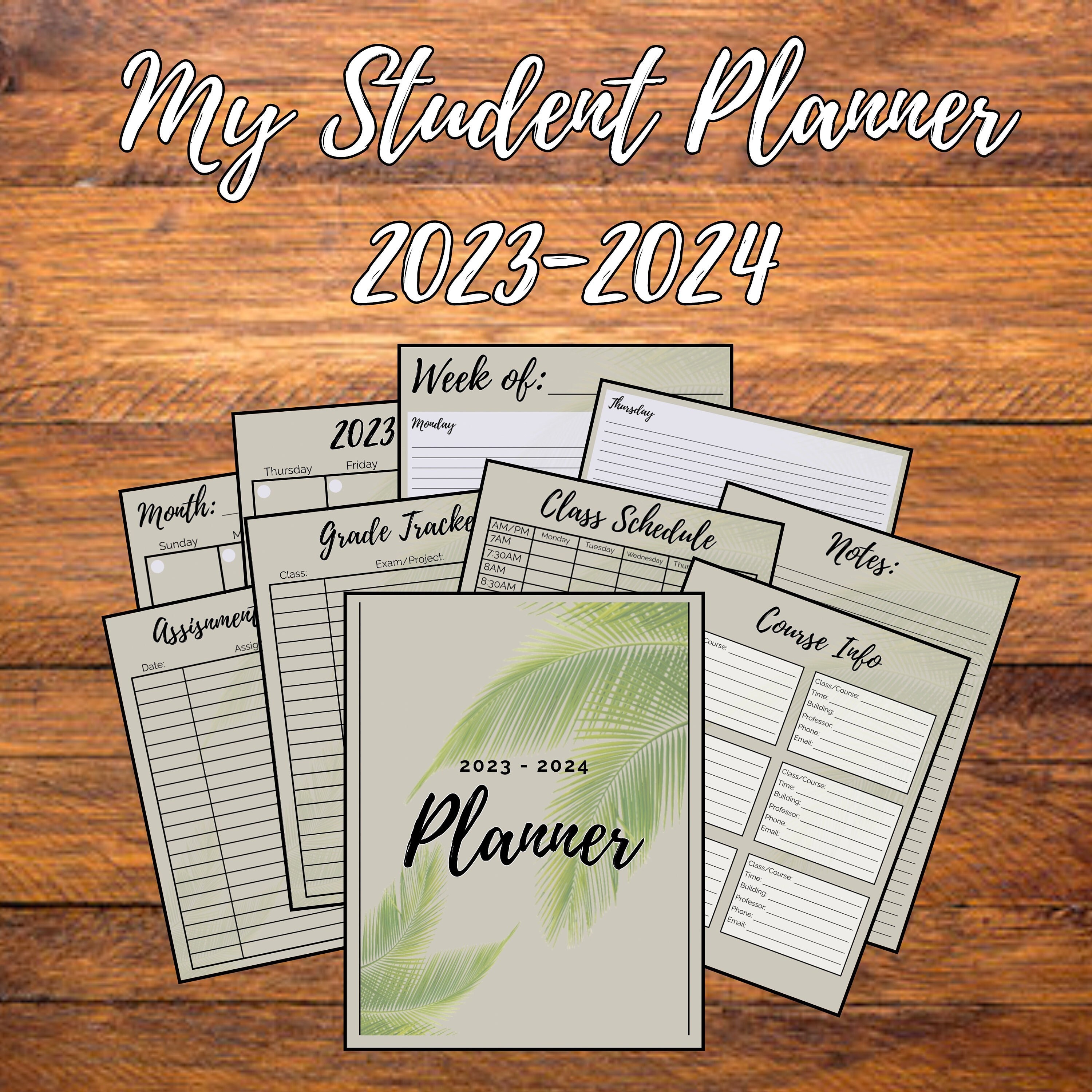 Student Planner 2023-2024 Printable Student Study Guides Student ...