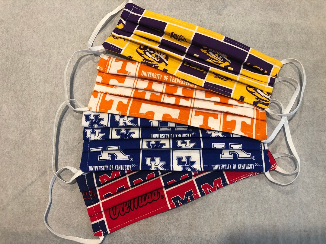 YOU CHOOSE College Team Pleated Face Mask for Children and Adults - Etsy