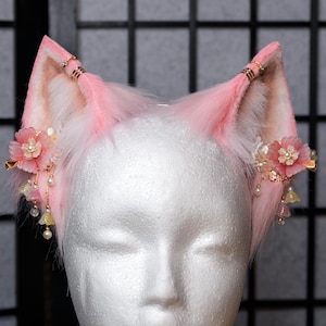 Sakura Inspired Cat Ears With Jewellery - Etsy