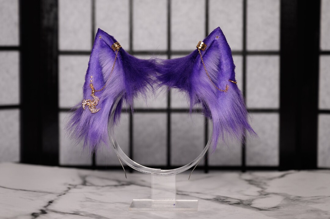 Raiden Shogun Inspired Cat Ears With Jewellery - Etsy
