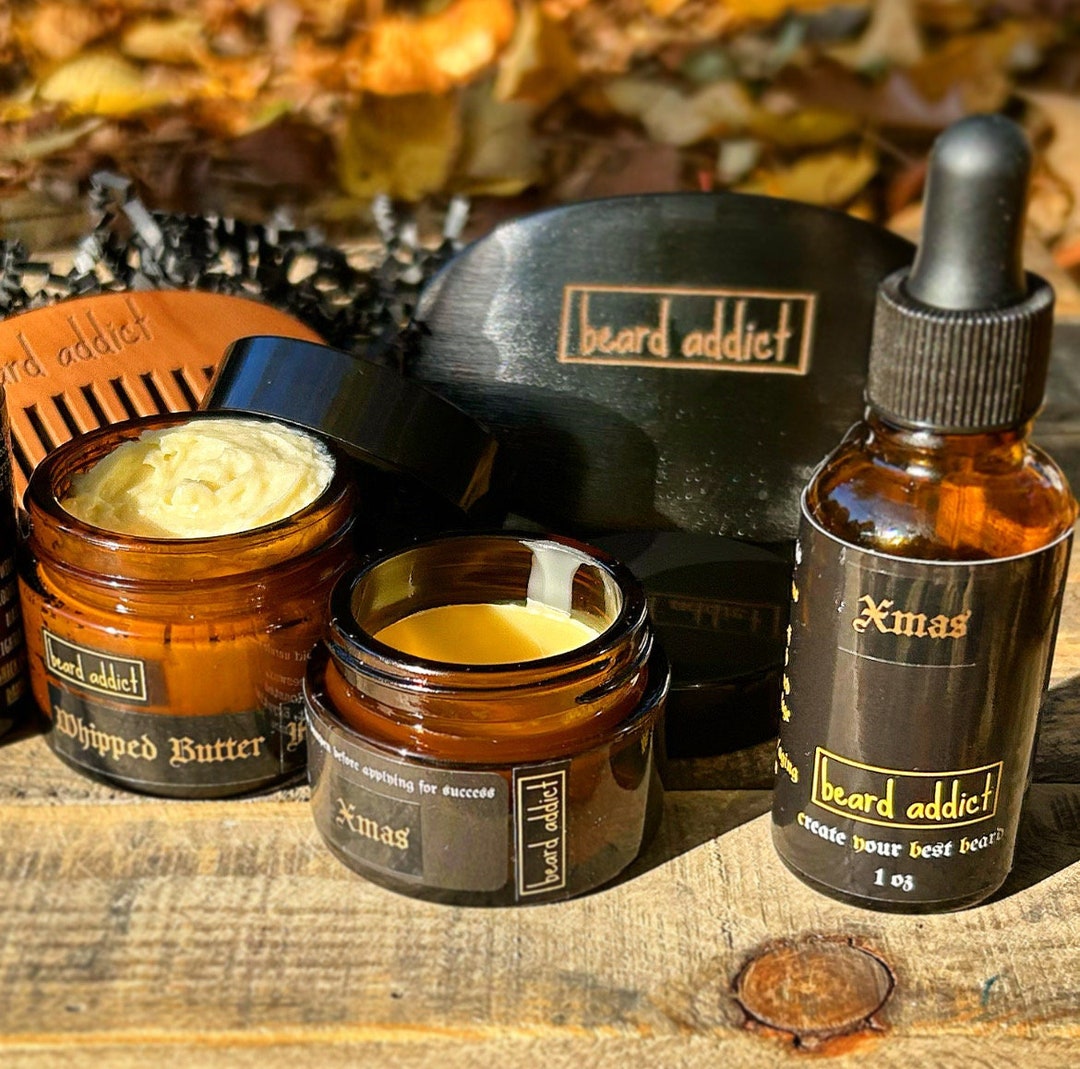 Christmas Beard Set cinnamon Maple & Fir 1oz Balm 2oz - Etsy