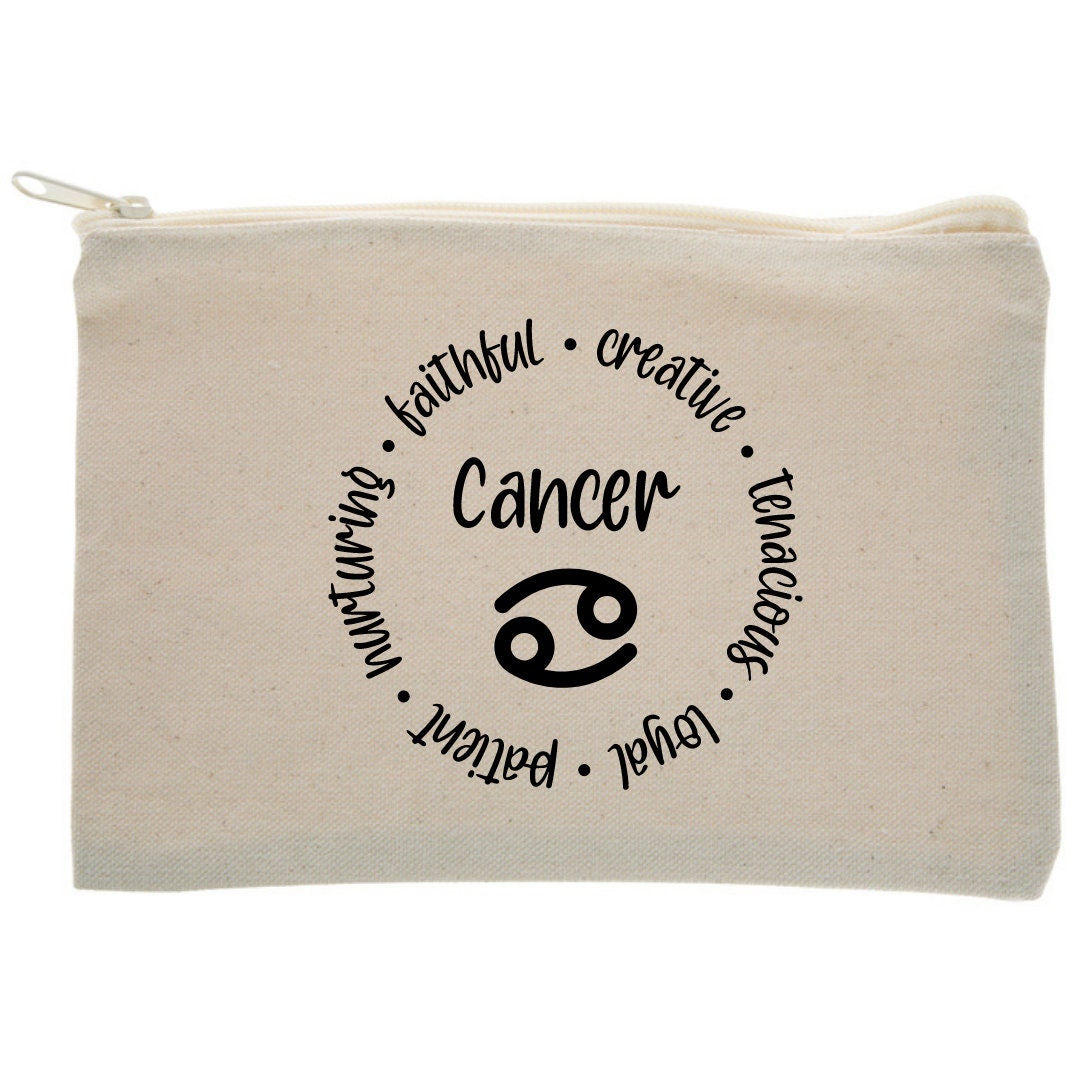 Cancer Zodiac Sign Canvas Pouch | Astrology | Personality Traits ...