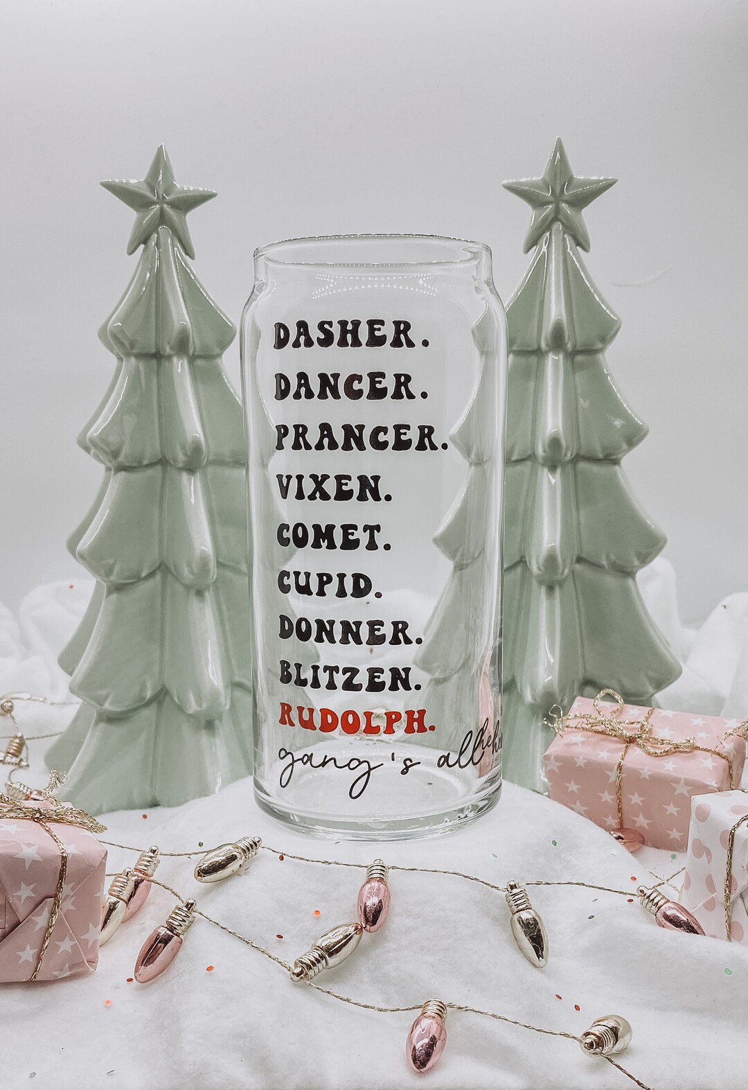 Santa's Reindeer Names Gang's All Here 20 Oz Can - Etsy