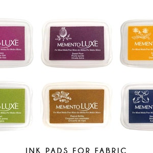 Fabric Ink Pad Permanent, Memento Luxe Ink Pads, Embossing Ink Pads, 12 ...