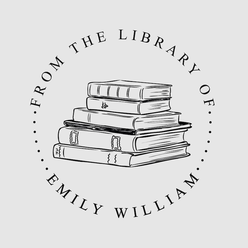 Stack of Books Stamp - Etsy