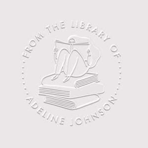 Book Embosser Personalized | Girl Reading Library Stamp | Custom ...