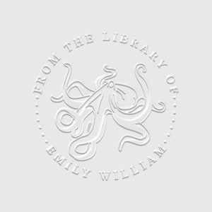 Octopus Library Book Stamp Personalized | Octopus Bookplate | Ex Libris ...