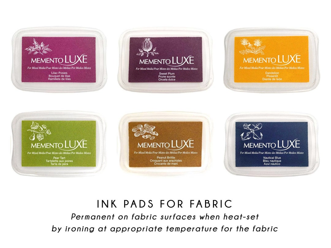 Fabric Ink Pad Permanent, Memento Luxe Ink Pads, Embossing Ink Pads, 12 ...