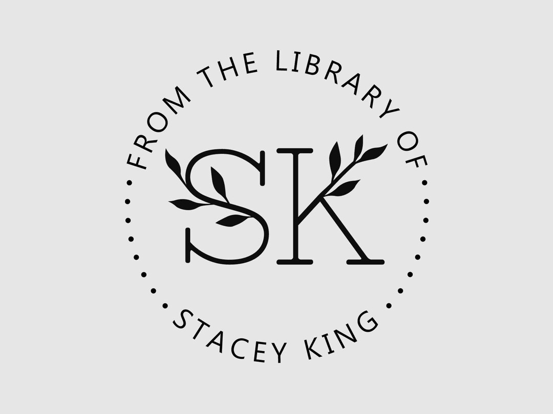 Book Stamp Monogram | Double Letters Monogram | Book Embosser | Rubber ...