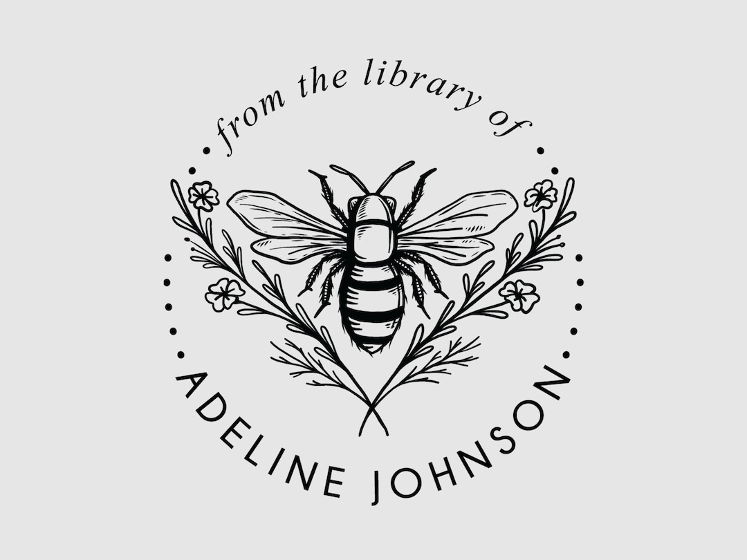 From the Library of Stamp | Book Stamp Personalized | Bee Ex Libris ...
