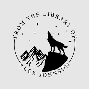 Wolf Book Embosser | Howling Wolf Library Stamp | Fantasy Book Stamp ...
